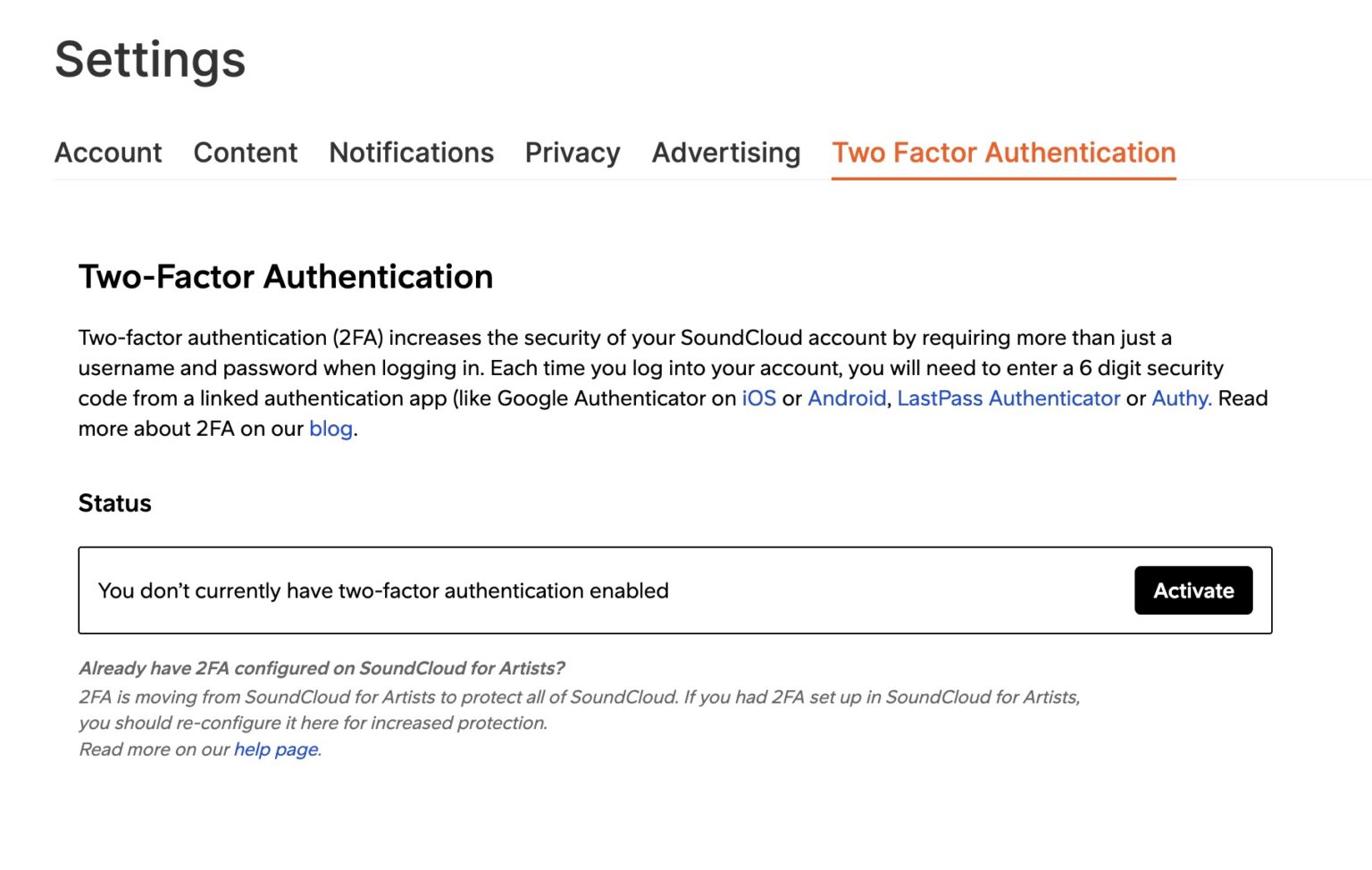 SoundCloud for Artists で入金がされない：2FA（2段階認証）の設定が必要 - 音楽 - HomeMadeGarbage